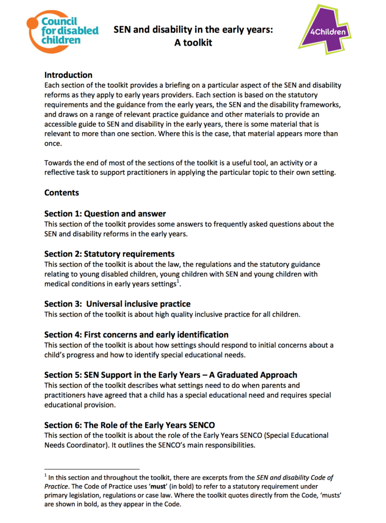 A Celebratory Approach to SEND Assessment in the Early Years - Section ...